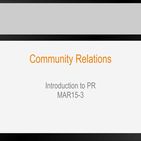 CSR & Community Relations | PPT