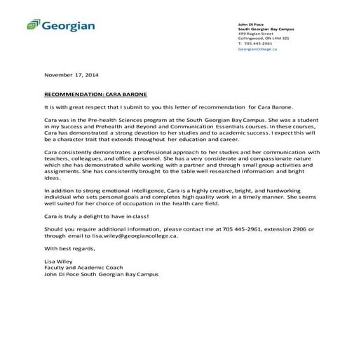 Letter C Barone Reference | DOCX