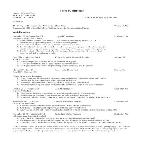 Tyler Hartigan Resume | DOC