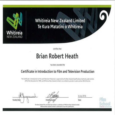 NZFS BHeath Cert and Grades 6 July 2016 | PDF