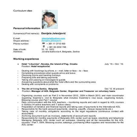 CV Danijela Jelesijevic english | PDF