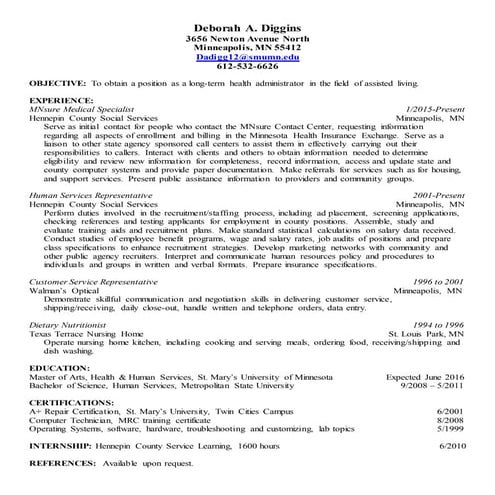 Deb Diggins Resume | PDF