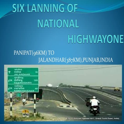 SIX LANNING OF NATIONAL HIGHWAY ONE | PPT