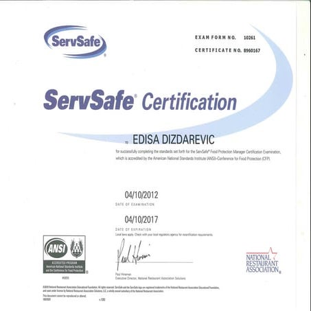 Serv Safe Certifikat | PPT