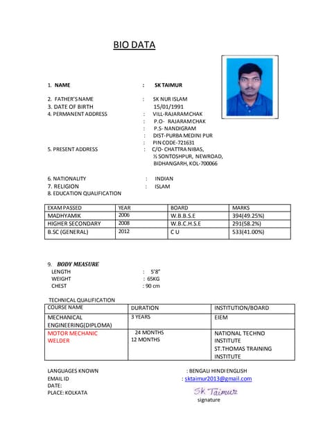 Parash Bio-Data | DOC