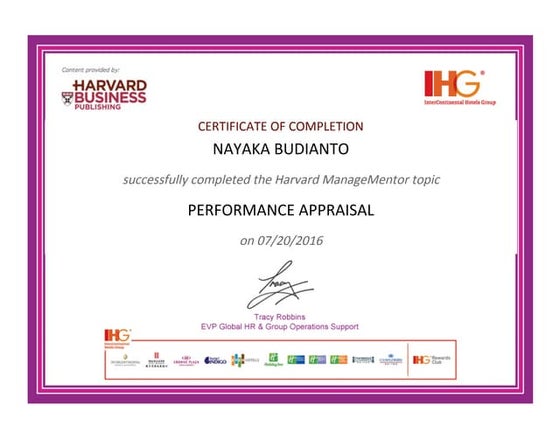 Performance Appraisal certificate | PPT