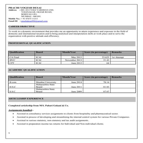 Prachi Desai Resume | PDF