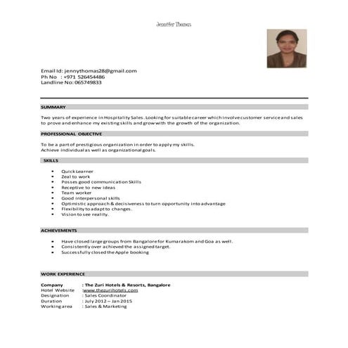 jennifer resume updated | DOCX
