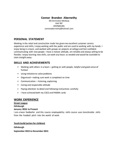 Jake Ambrose McCann cv | PDF
