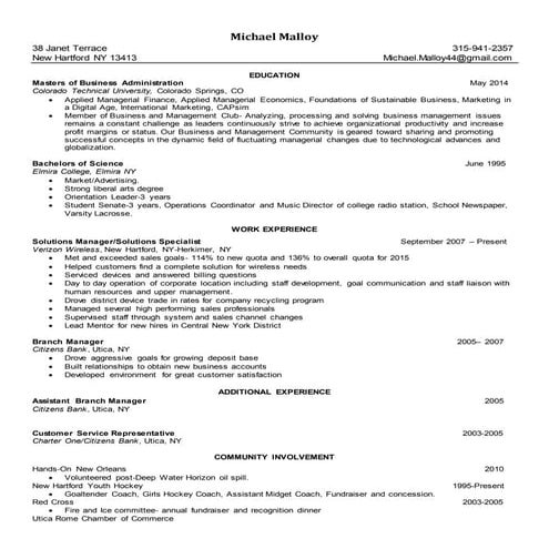 Mike's New Resume 3 | DOCX