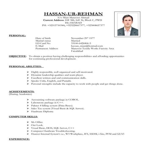 CV-HASSAN | PDF