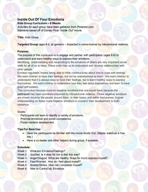 Group Therapy for Anger Management Curriculum | PDF