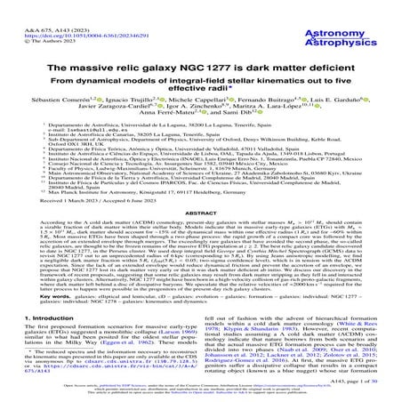 The massive relic galaxy NGC 1277 is dark matter deficient From ...