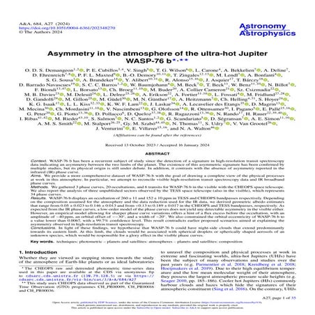 Asymmetry in the atmosphere of the ultra-hot Jupiter WASP-76 b | PDF