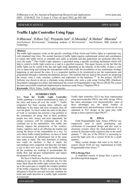 Smart traffic light controller using verilog | PDF