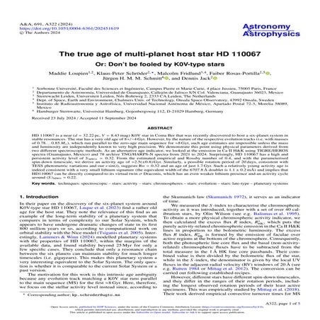 The true age of multi-planet host star HD 110067 Or: Don’t be fooled by ...