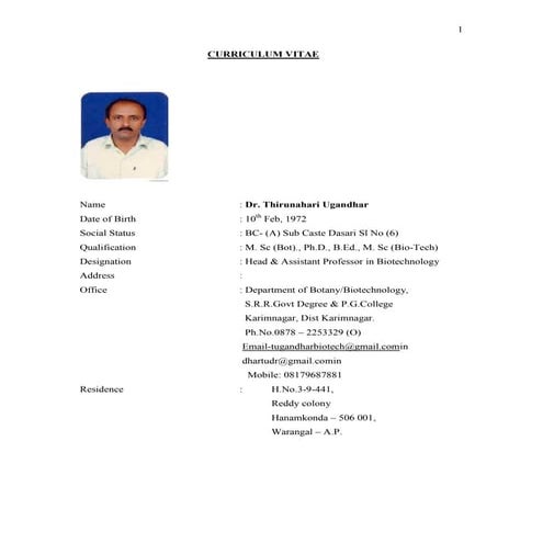 Revised Bio Data March 2015 | PDF | Commodities | Economy