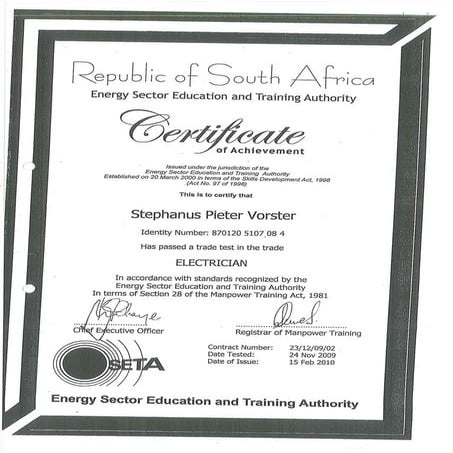Eskom Certificates | PDF