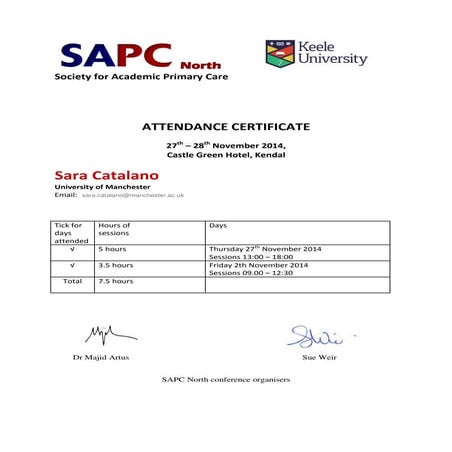 SAPCNorth Certificate | PDF