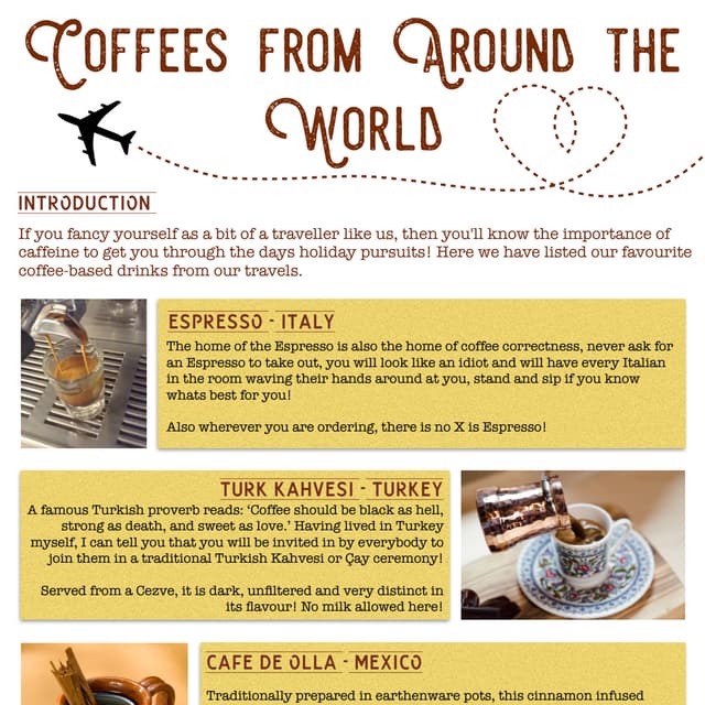 Coffees from around the world | PDF