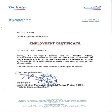 Technip Certificate0001 | PDF