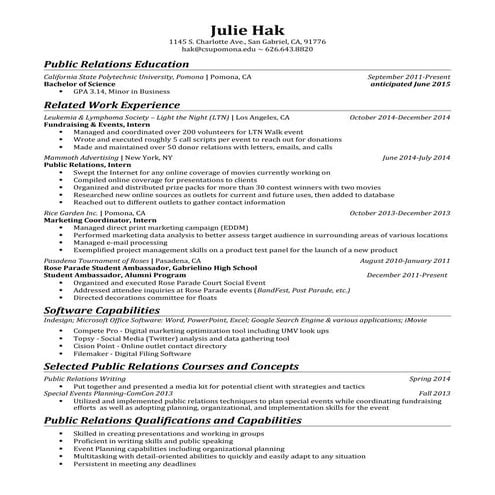 GOVERNMENT RELATIONS RESUME | PDF