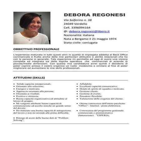 DEBORA REGONESI CV | PDF