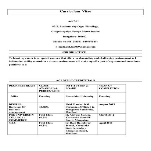 ASIF RESUME NEW | DOC