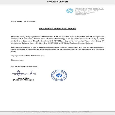 HP Project Letter | DOCX