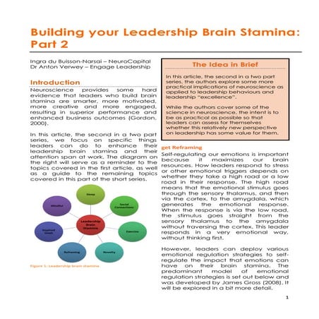 Building leadership brain stamina_part 2 | PDF