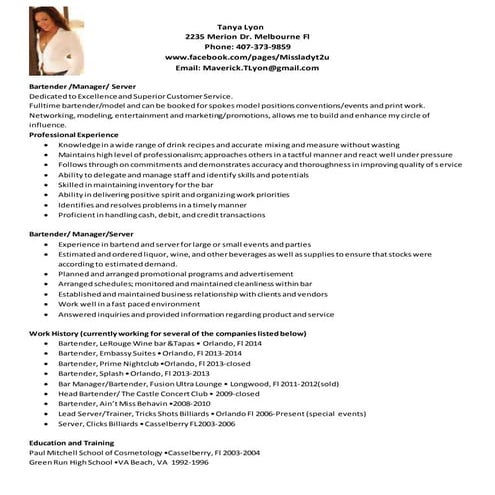 Tanya+Lyon+2014+Resume+revised+-+LJ+changes | DOCX | Bars & Restaurants | Attractions