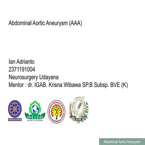 Aortic abdominal aneurysm presentation indonesia | PPTX | Digestive Disorders | Diseases and ...