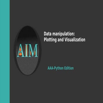 Aaa Ped Data 8 Manipulation Plotting And Visualization Ppt