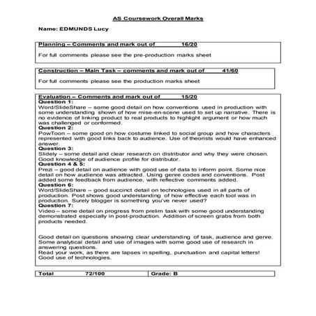 Overall marks | DOCX