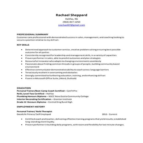 rachael s resume | DOCX