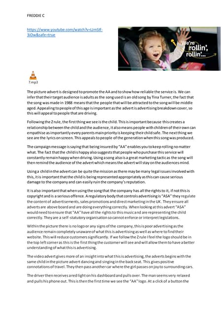 Alton towers advert 3 analysis | DOCX