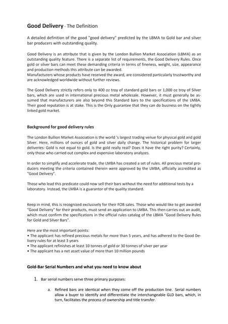 Lbma changes in the price governance (1) | PDF