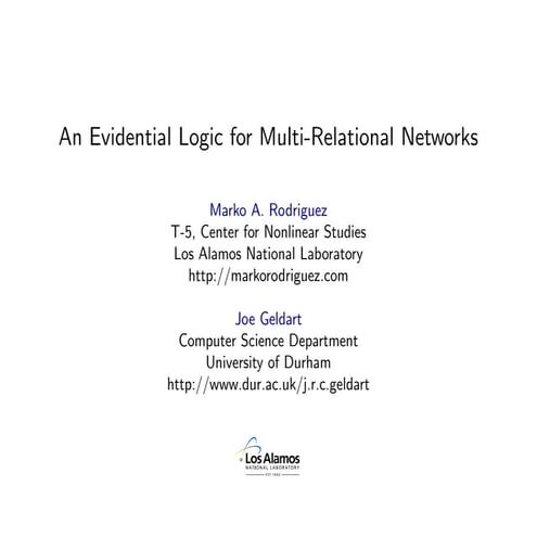 An Evidential Logic for Multi-Relational Networks | PDF | Databases | Computer Software and ...