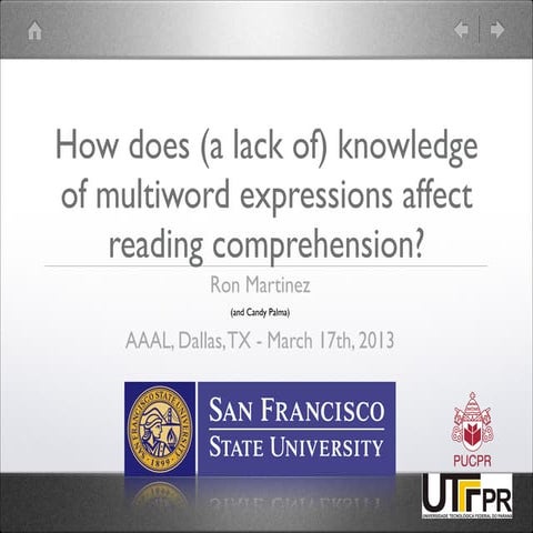 How does (a lack of) knowledge of multiword expressions affect reading ...