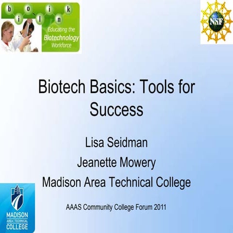 Biotechnology Basics: Tools for Success | PPT