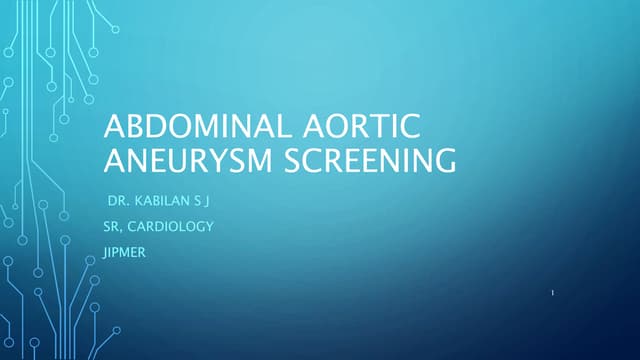 Abdominal Aortic Aneurysm | PPT | Digestive Disorders | Diseases and Conditions
