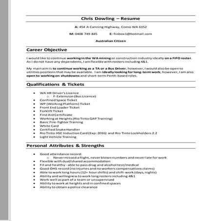 Chris Dowling - Resume | DOCX