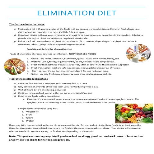 Elimination diet | DOCX