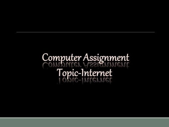 Assignment on internet | PDF