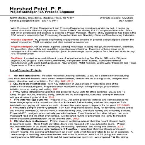 Harshad Patel Resume- hkp-G15 | DOCX