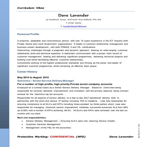 CV for Dave Lavender 11-2015(v6.0) | DOCX