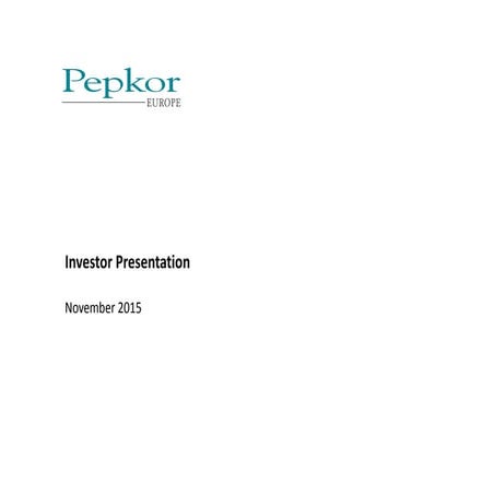Pepkor Europe Investor Pres 15 11 06 v1 | PDF