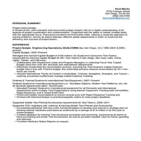 Kent Weeks - Resume - QC | DOCX