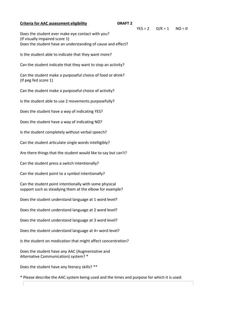 AAC Assessment | PPT