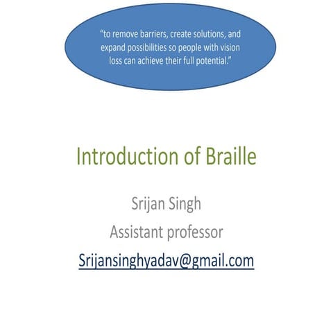 Introduction of braille | PPTX